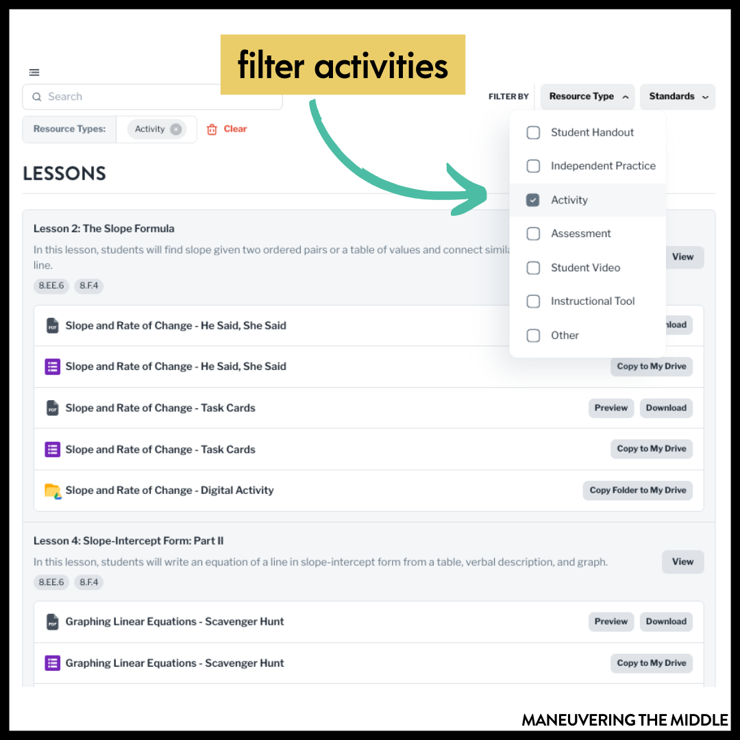 Tips for Using Math Activities with All Access - Maneuvering the Middle